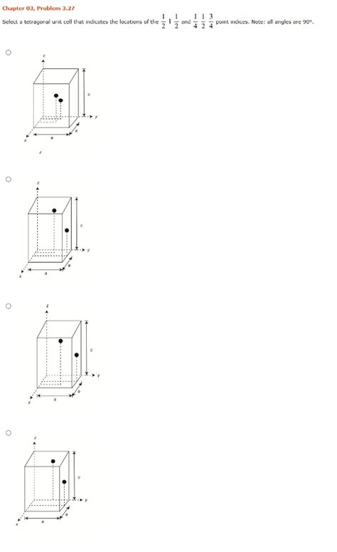 Solved Chapter 03 Problem 3 27 Select A Tetragonal Unit Chegg Com
