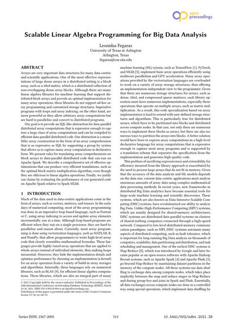 pdf scalable linear algebra programming for big data analysis
