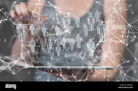 a 3d rendering of human figures connected with neural networks floating