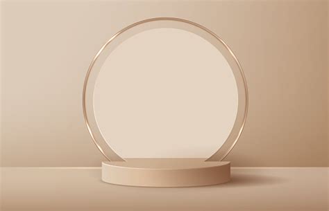 화장품 밝은 갈색 배경과 제품 프리젠 테이션 브랜딩 및 포장 프리젠 테이션을위한 프리미엄 연단 디스플레이 배경의 그림자 스튜디오