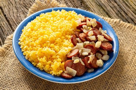 Premium Photo Dish Of Couscous Cuscuz Brasil Cuscuscuzcuzcuscuz With Eggs And Pepperoni Butter