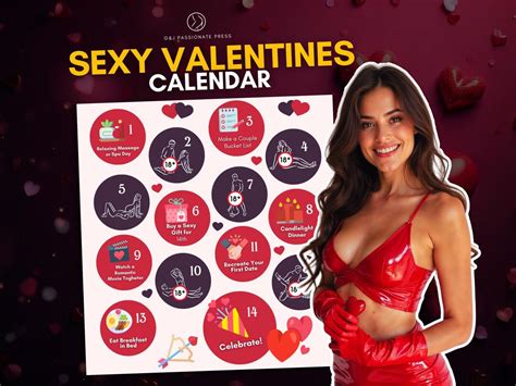 Valentines Day Sexy Calendar With Sex Positions And Activities For Couples Printable Naughty