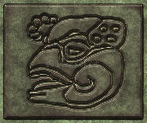 Glyphs Symbol Hieroglyphic Mayan Coinage On Metal 3d Illustration