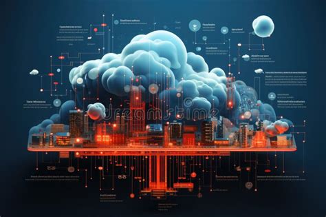 Cloud Computing Transfer Big Data On Internet Futuristic Digital