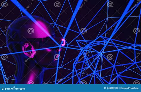 Metaverse Vr World Simulation Gaming Cyberpunk Style, Digital Robot Ai, 3d Illustration ...