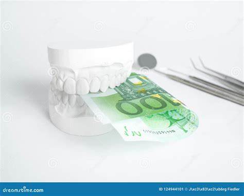 Dentures And Money On White Background Stock Image Image Of Calculate