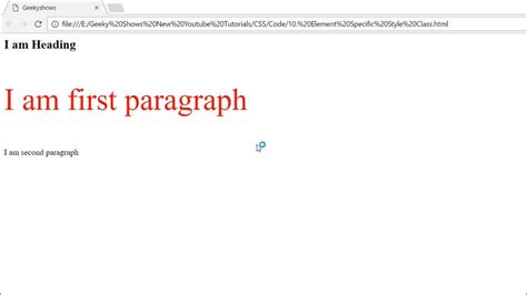 Element Specific Style Class In Css Hindi Youtube