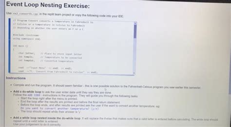 solved event loop nesting exercise utes p in the