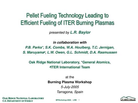Ppt Pellet Fueling Technology Leading To Efficient Fueling Of Iter