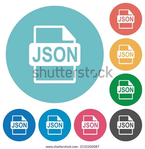 Json File Format Flat White Icons Stock Vector Royalty Free Shutterstock