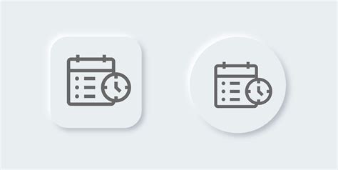 Timeline Line Icon In Neomorphic Design Style Plan Signs Vector