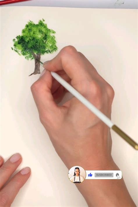 მარტივი მეთოდი ხის დასახატად💥 ხატვა ხე ხატვისგაკვეთილები Youtube
