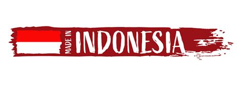 인도네시아에서 만든 그런 지 스타일 벡터 일러스트 레이 션 인도네시아의 국기와 흰색 배경에 고립 된 브러시 스트로크에 텍스트 국기에 대한 스톡 벡터 아트 및 기타 이미지