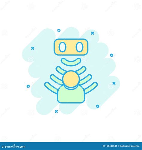Motion Sensor Icon In Comic Style Sensor Waves With Man Vector Cartoon