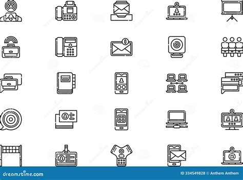 Business Communication Icons Collection Is A Vector Illustration With Editable Stroke Stock