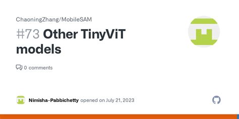 Other Tinyvit Models · Issue 73 · Chaoningzhangmobilesam · Github
