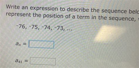 write an expression to describe the sequence beld represent the
