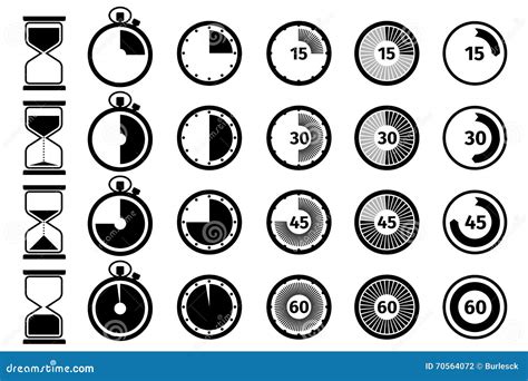 Timer And Stopwatch Clock Icons Countdown Timer With Different Time