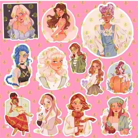 خرید و قیمت پک استیکر دختر های ژورنالی از غرفه جوجو استیکر