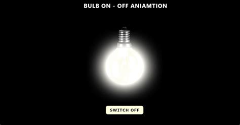 bulb on off animation using only html and css no javascript