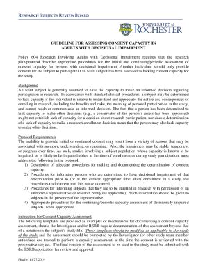 Fillable Online Guideline For Assessing Consent Capacity In Adults With Fax Email Print