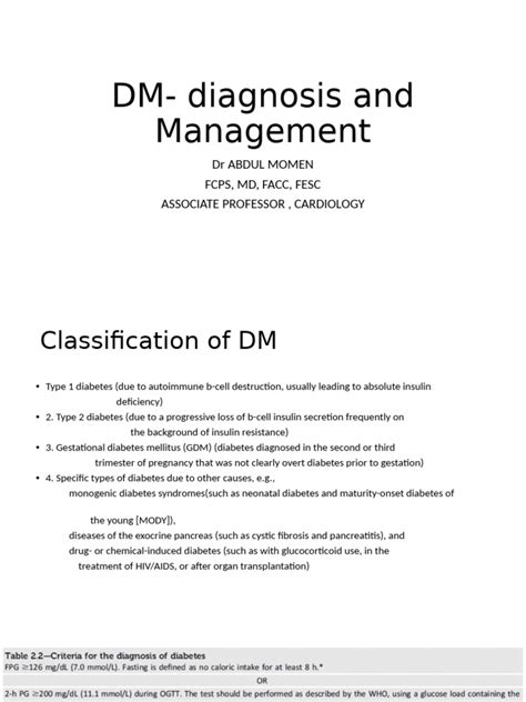 Dm Diagnosis And Management Pdf