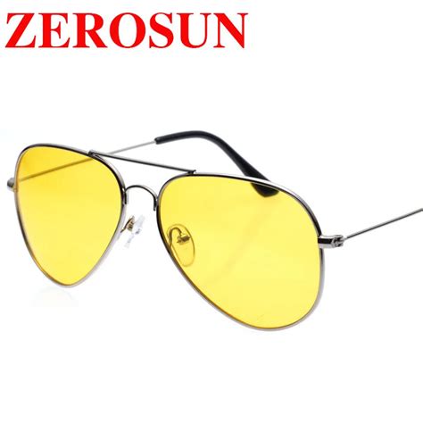 Zerosun очки для ночного вождения мужские и женские Классические 3025 авиационные желтые линзы