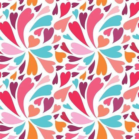 로맨틱 디자인에 대 한 밝은 발렌타인 벡터 원활한 배경 프리미엄 벡터