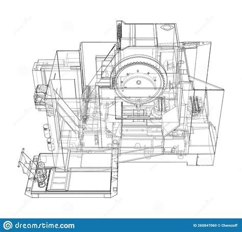 Metalworking CNC Milling Machine Vector Stock Illustration Illustration Of Factory Industry