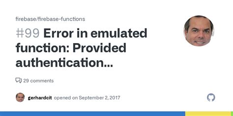 Error In Emulated Function Provided Authentication Credentials For The App Named Default