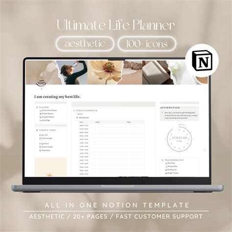 Notion Template Aesthetic Life Planner Notion Planner Notion Template That Girl Notion