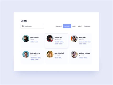 Day 1542・Users List UI Design :: Behance