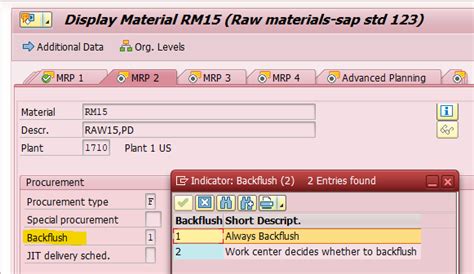 Solved Backflush Activation In Material Master And Work C Sap Community
