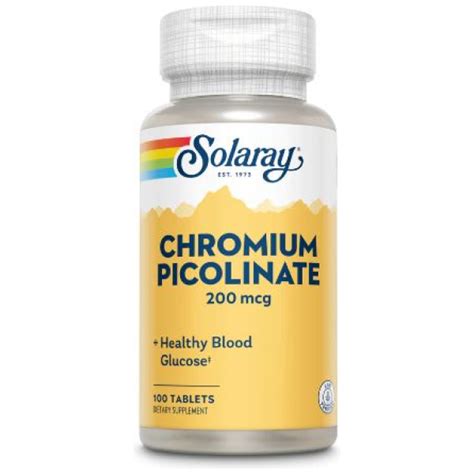 Solaray Chromium Picolinate 200 Mcg 100 Tablets