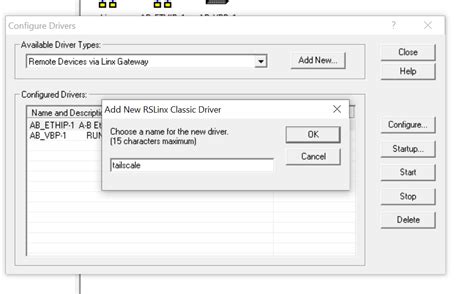 using las proxy and tailscale to connect to an rslinx device onping