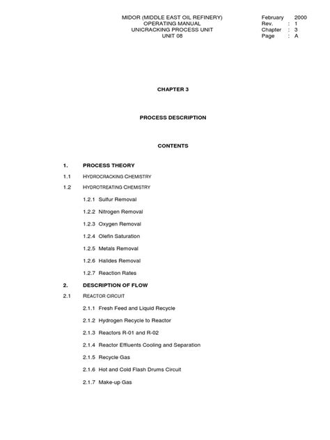 Unicracking Process Description An In Depth Look At The Unit 08 Hydrocracking And Hydrotreating
