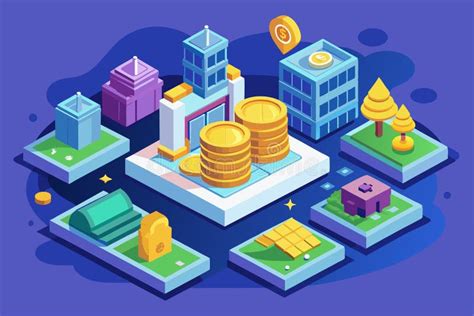 A Delightful Isometric Design Showcasing Customizable Coins And Various