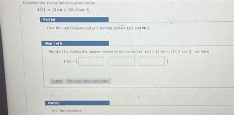 Solved Consider The Vector Function Given Below Rt 4