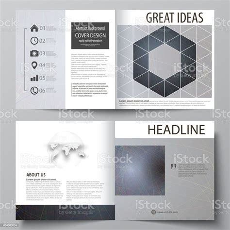 사각형 디자인 Bi에 대 한 비즈니스 템플릿 브로셔 전단지 책자를 접어 책자 커버입니다 추상적인 라인으로 다채로운 어두운