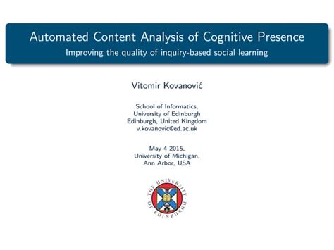automated content analysis of cognitive presence improving the quality