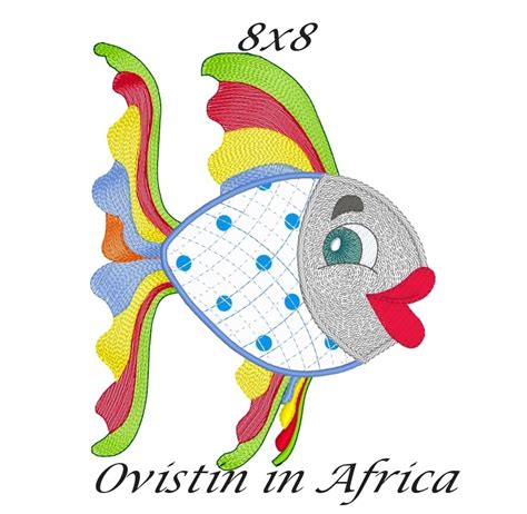 Sassy Applique Fish 8×8 Stitchbox Creations