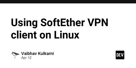 Using Softether Vpn Client On Linux Dev Community
