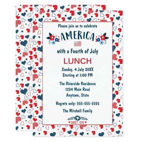 Fourth Of July Lunch Invitation Sponsored Lunch Invitation Created