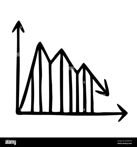 Doodle Graph Declining Chart Hand Drawn With Black Line Stock Photo Alamy
