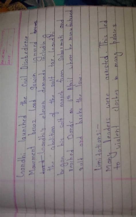 How Did Gandhiji Launch The Civil Disobedience Movement What Were Its Limitations Edurev