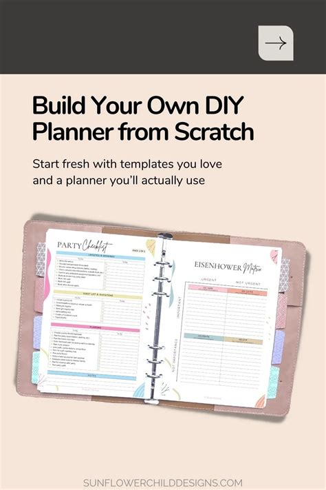How To Build A Diy Planner With Printable Journal Pages — Sunflower