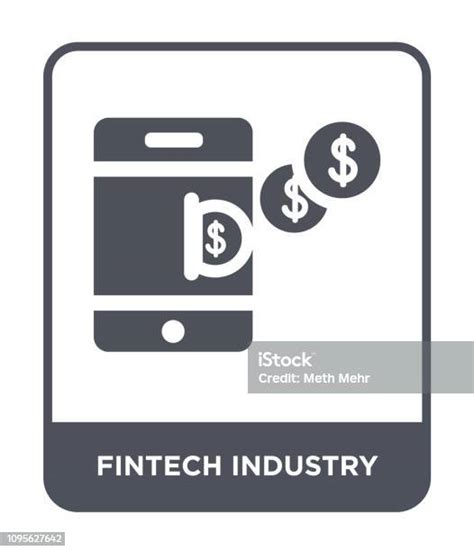 흰색 바탕에 Fintech 산업 아이콘 벡터 Fintech 산업 유행 가득 Cryptocurrency 경제 및 금융 컬렉션에서