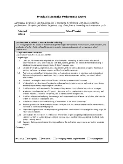 Summative Report For Experienced Teachers Doc Template Pdffiller