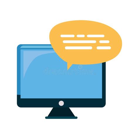 Computer Monitor Speech Bubble Message Stock Vector Illustration Of Screen Connection