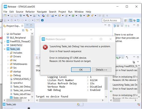 Error In Initializing St Link Device On Stm32 Cube